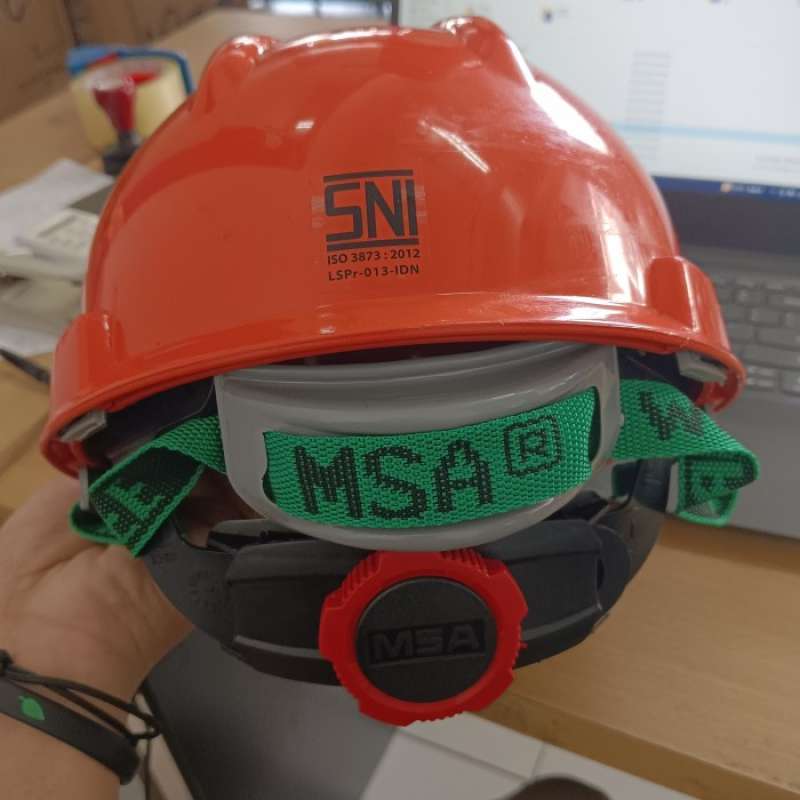 Promo Helm MSA Full Set / Helm Kerja Proyek Warna Orange - SNI Diskon ...