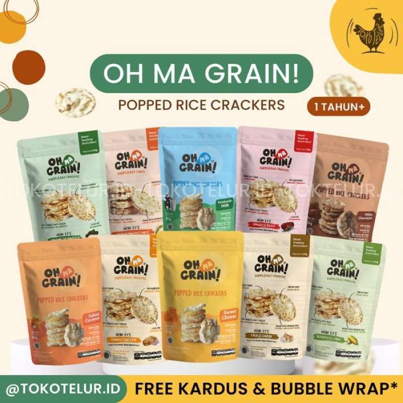 Jual OH MA GRAIN - Keripik Beras Organik | Popped Rice Crackers NO MSG ...