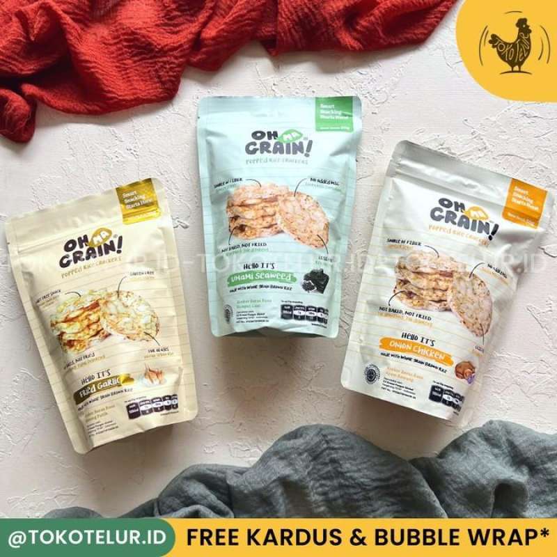 Jual OH MA GRAIN - Keripik Beras Organik | Popped Rice Crackers NO MSG ...