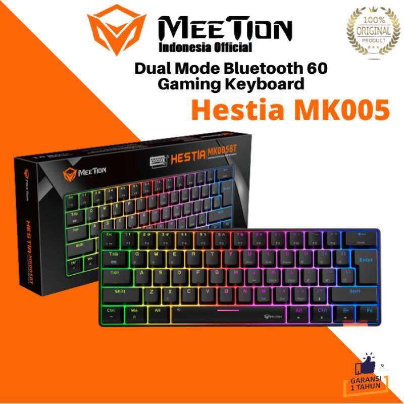 Promo Meetion Dual Mode Bluetooth 60 Gaming Keyboard Hestia Mk005bt ...