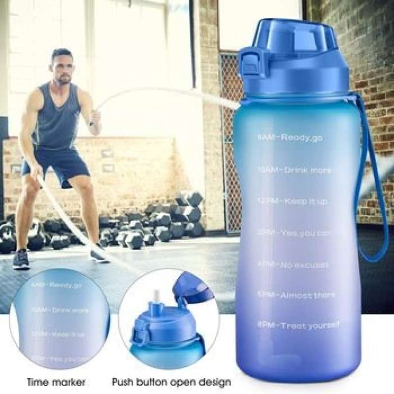 Promo Botol Air Minum Viral / Botol Kekinian Gradasi Pelangi 2 Liter ...