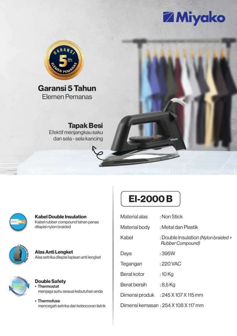 Jual Miyako Ei-2000b Setrika Di Seller Cv. Berkat Usaha Mandiri - Cv Berkat Usaha Mandiri (big ...