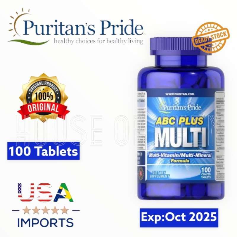 Promo Puritan Pride Abc Plus Multivitamin Multimineral 100 Tablets ...