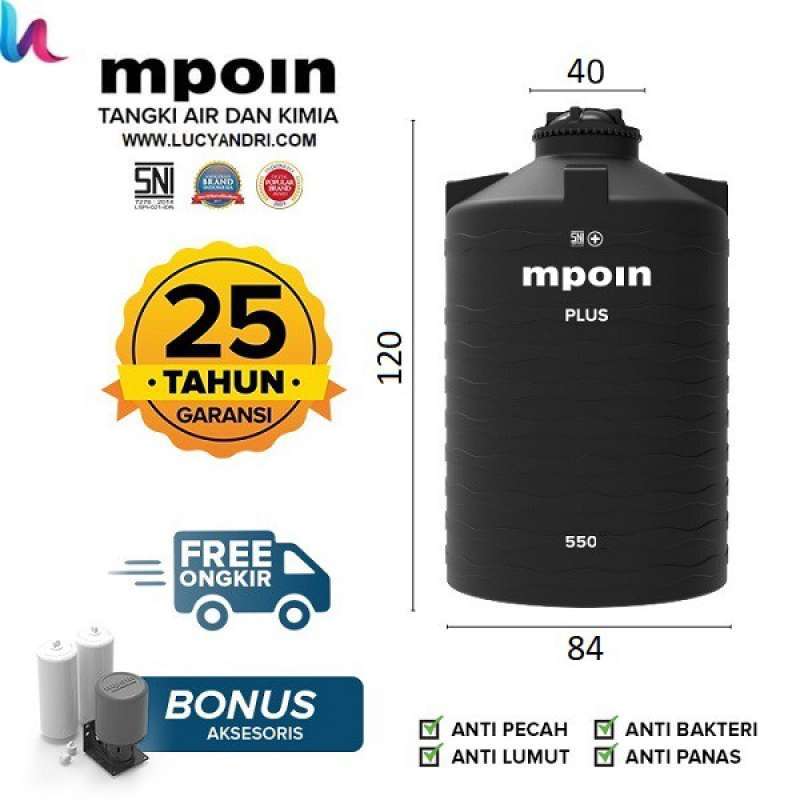 Jual Tangki Air MPOIN PLUS 550 Wave Toren Tandon 550 Liter di Seller ...