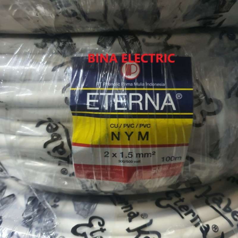 Promo Kabel Listrik NYM 2x1.5 2x1.5 2x1.5mm 2x1,5mm Eterna 100M 100 ...