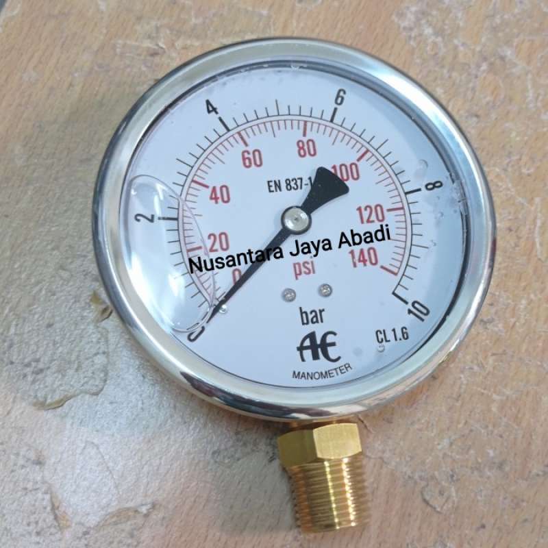 Promo Pressure Gauge Manometer Stainless 4 inchi 10 Bar 140 Psi AE ...