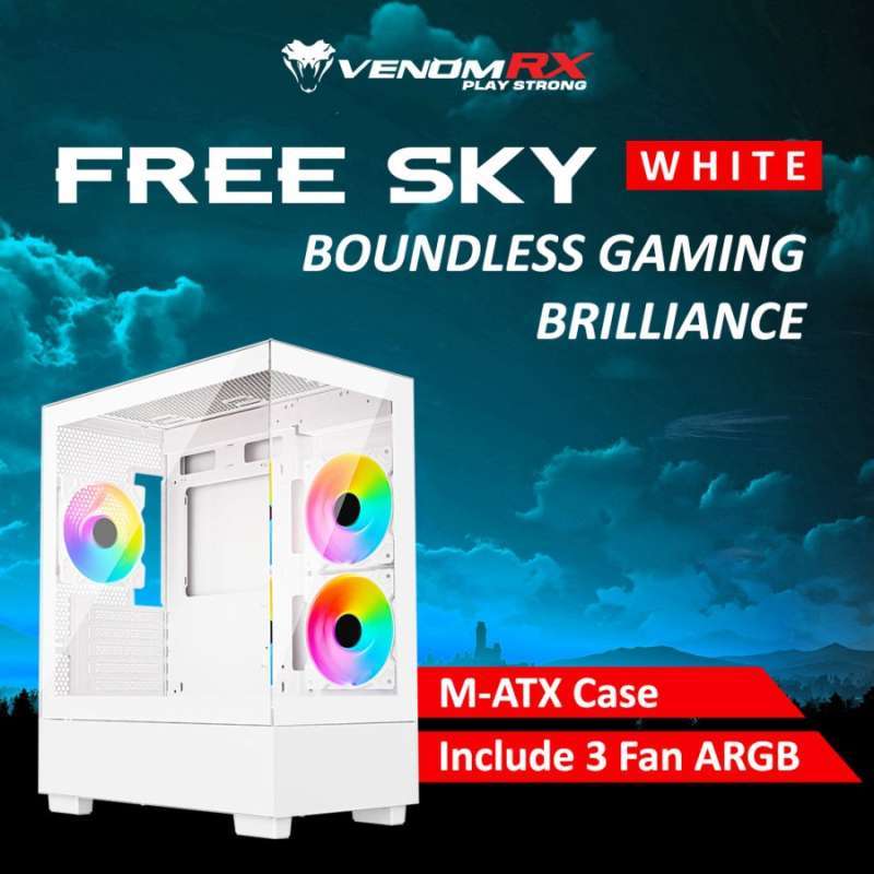 Jual VenomRX Free Sky Casing PC 3x Fans ARGB - BLACK di Seller ELS ...