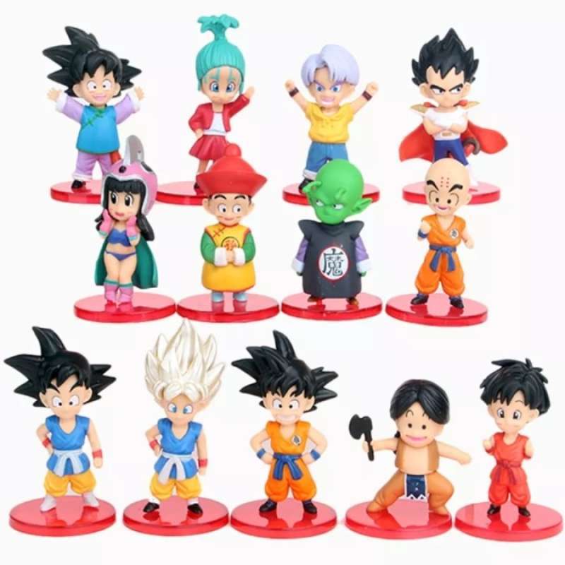 Promo Action Figure Anime Dragon Ball Chibi Saiyan Son Goku Set 13 Pcs ...