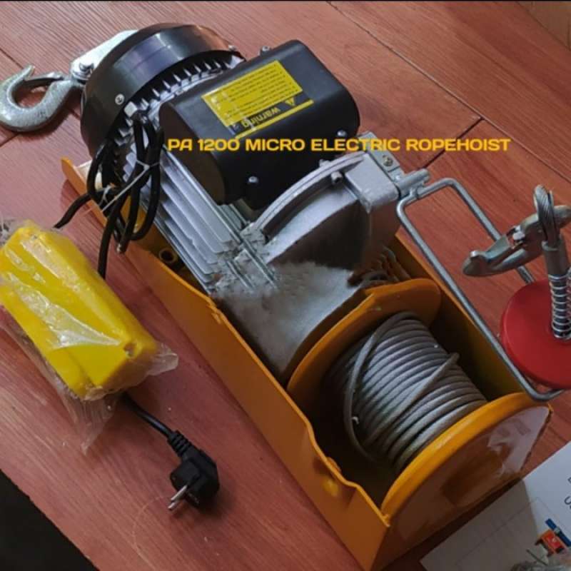Promo Katrol listrik PA 1200 alat angkat barang micro electric ropehoist Diskon 23% di Seller ...