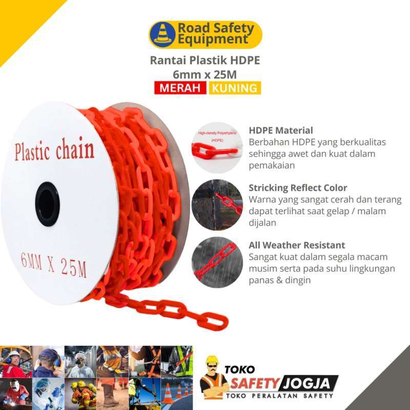 Jual Rantai Plastik Safety Id 6mm X 25 Meter - Yellow Di Seller Toko ...