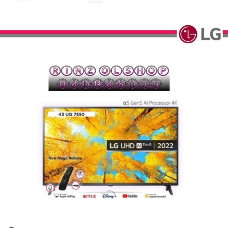 Promo LED TV LG 43UQ7550PSF SMART TV UHD 4K AI THINQ 43UQ7550 MAGIC ...