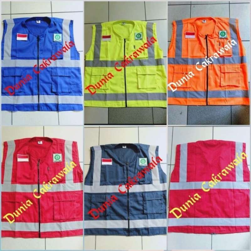 Promo Rompi Kerja Plus Logo / Rompi Proyek / Rompi Drill Diskon 23% di ...