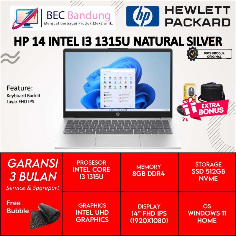 Jual Laptop Hp 14 Intel Core I3 Gen 13 Ram 8gb Ssd 512gb Nvme 14 Fhd Ips Backlit Keyboard ...