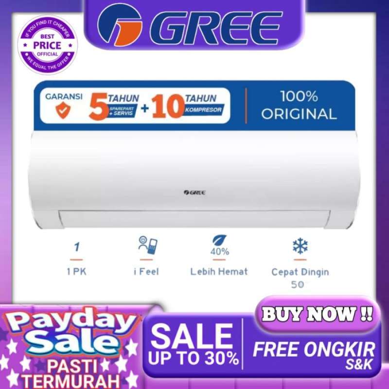Promo AC SPLIT GREE GWC 09F1 GWC-09F1 1PK STANDARD INVERTER LOW WATT ...