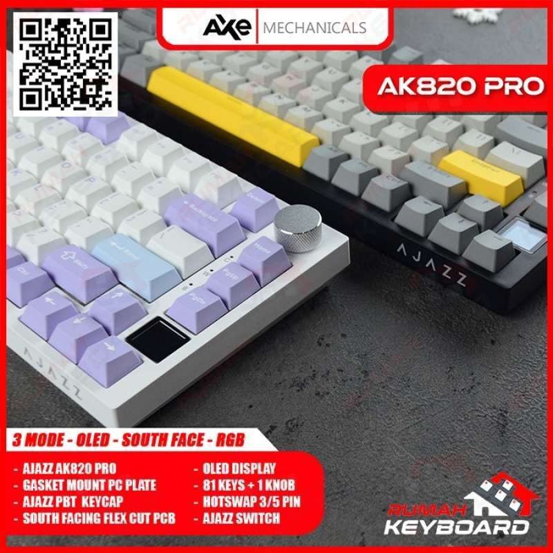 Promo Mechanical Keyboard - Ajazz Ak820 Gts Pro - 75% - Oled - Gasket - Rgb Diskon 23% Di Seller ...