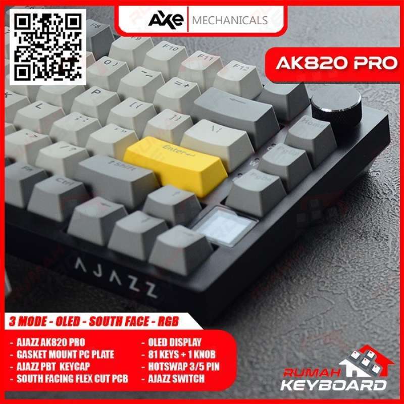 Promo Mechanical Keyboard - Ajazz Ak820 Gts Pro - 75% - Oled - Gasket - Rgb Diskon 23% Di Seller ...