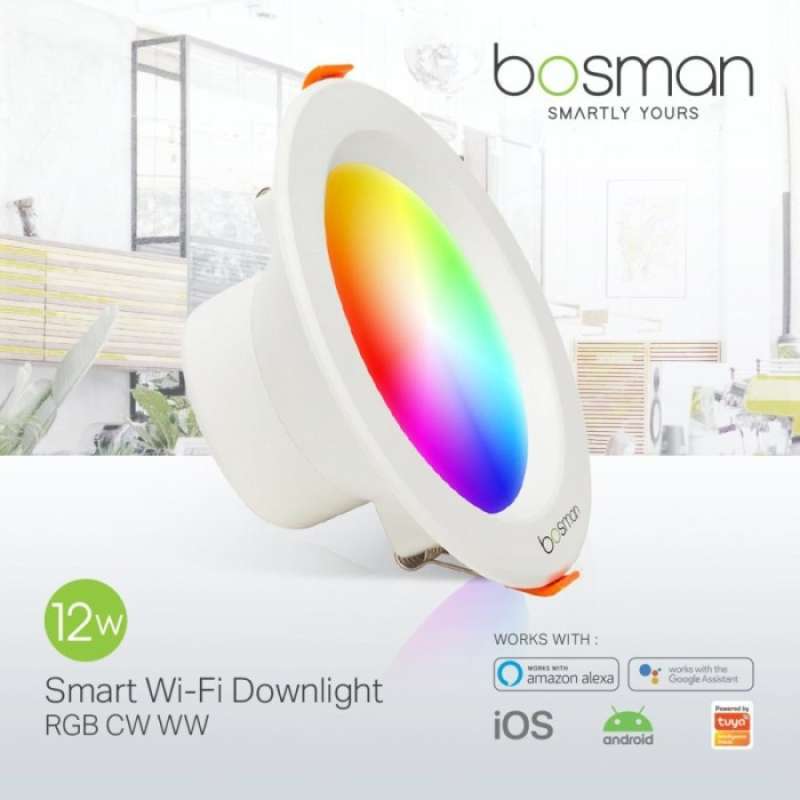 Promo Bosman Smart LED Downlight 12W RGBWW - Wifi Wireless IoT Smart ...