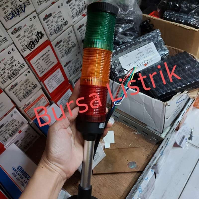 Promo Lampu Tower Led 2 warna Merah Kuning Flasing 220v 24vdc AL50E ...