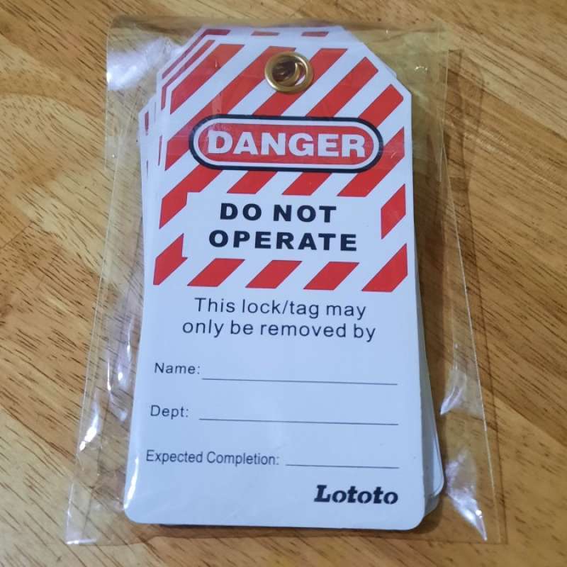 Promo LOTOTO L497A SAFETY LOTO LOCKOUT TAGOUT ID TAGS /BAGS ISI 10PCS ...