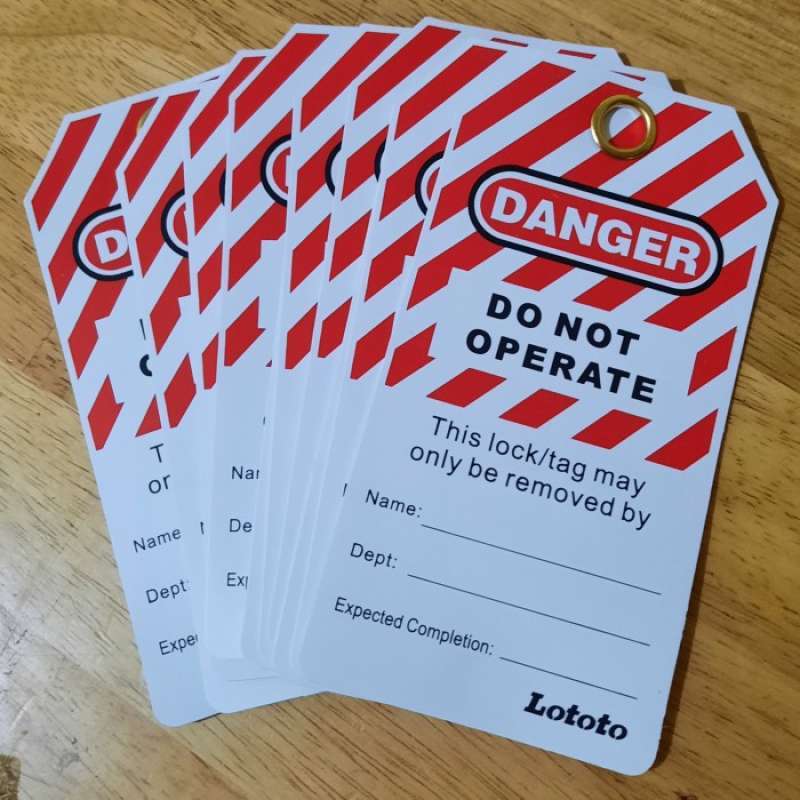 Promo LOTOTO L497A SAFETY LOTO LOCKOUT TAGOUT ID TAGS /BAGS ISI 10PCS ...