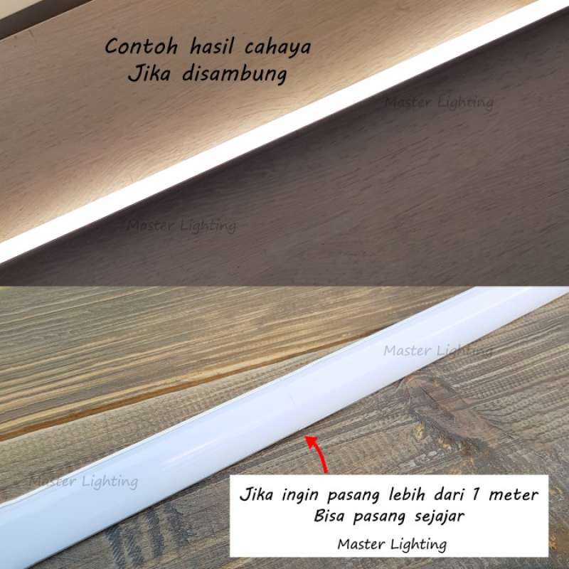 Promo Kap Lampu Batangan Alumunium Bentuk Segi Tiga Rumah Strip Led Panjang Poroswonderland