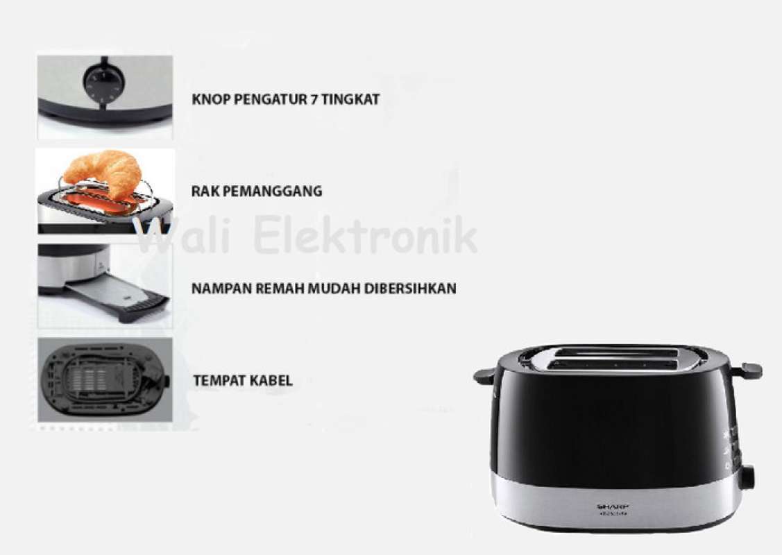 Jual sharp kz 2s02 bk pop up toaster pemanggang roti - non bubble di ...