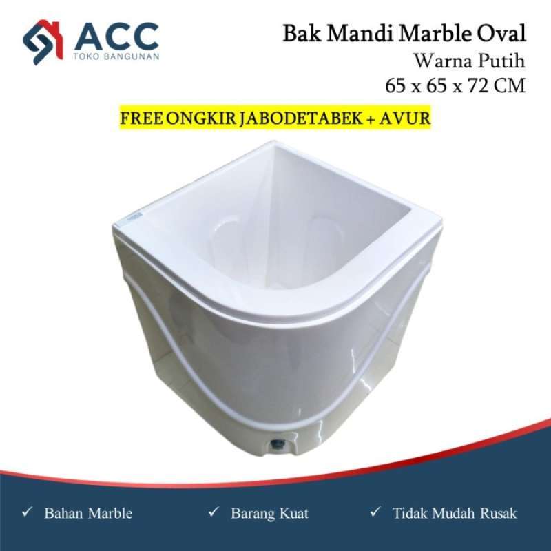 Promo Bak Air Marble Putih 65 / Bak Air Sudut / Bak Air Kamar Mandi ...