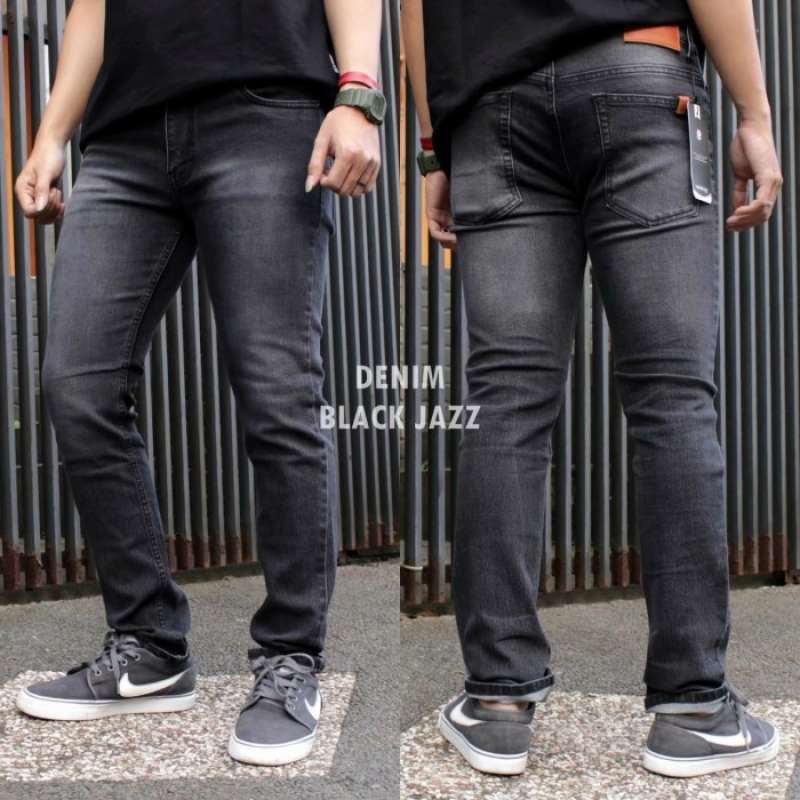Promo Celana Jeans Slim Fit Pria Big Size Jeans Denim Hitam Jumbo ...