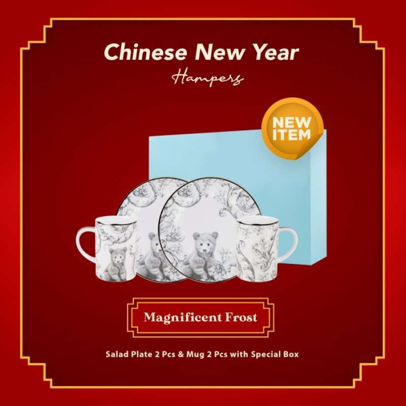 Jual Zen Hampers Imlek Piring Mug Keramik Sandra Frost Isi 4 Pcs + Box ...