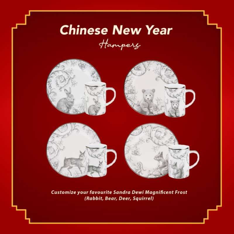 Jual Zen Hampers Imlek Piring Mug Keramik Sandra Frost Isi 4 Pcs + Box ...