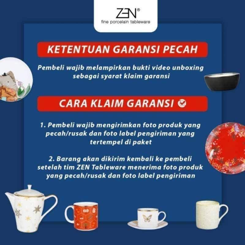 Jual Zen Hampers Imlek Piring Mug Keramik Sandra Frost Isi 4 Pcs + Box ...
