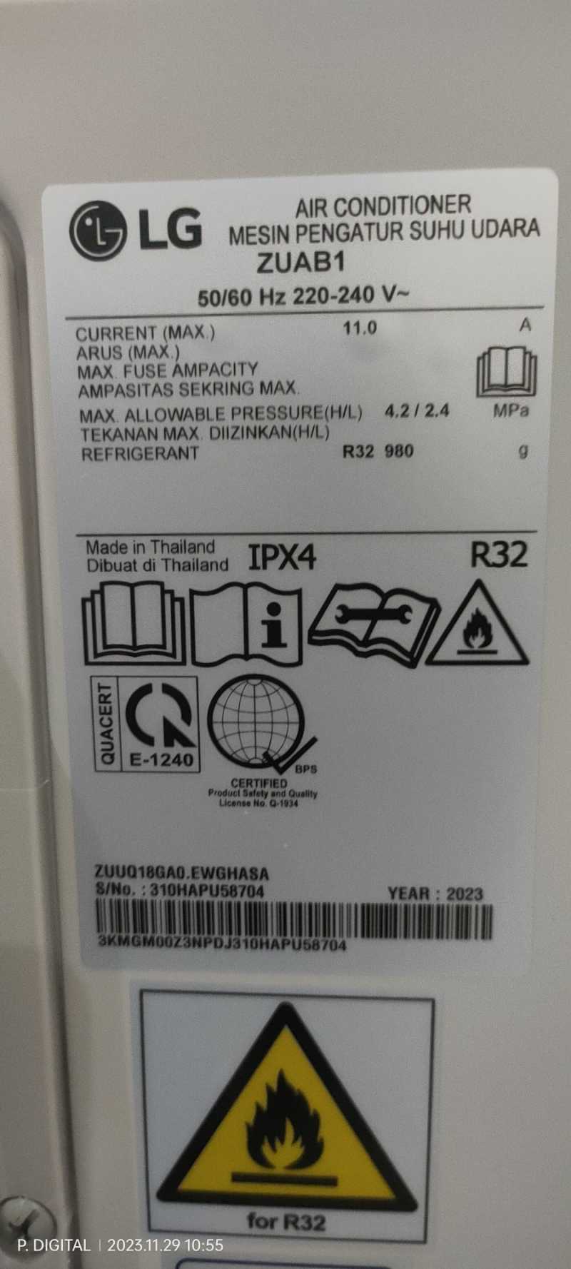 Jual LG ZTNQ24GNLE0 AC Cassette Smart Inverter 2.5 PK 1 phase-Kaset ...