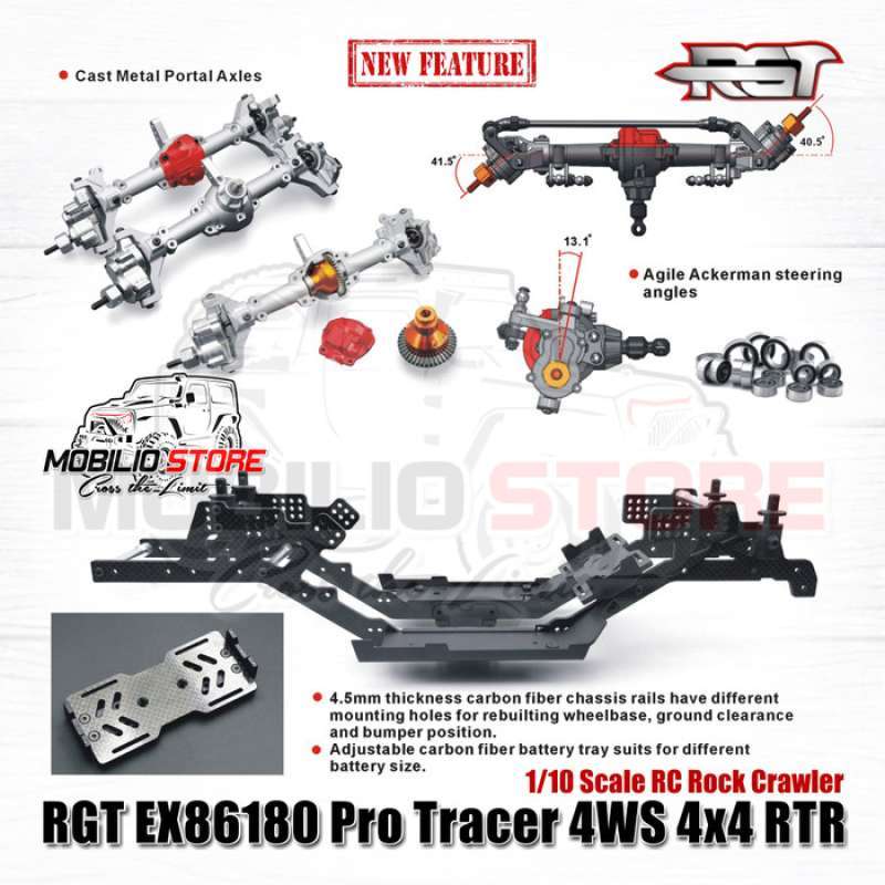 Promo RGT EX86180 PRO TRACER 4WS 4X4 RTR 1/10 SCALE RC ROCK CRAWLER OFF ...