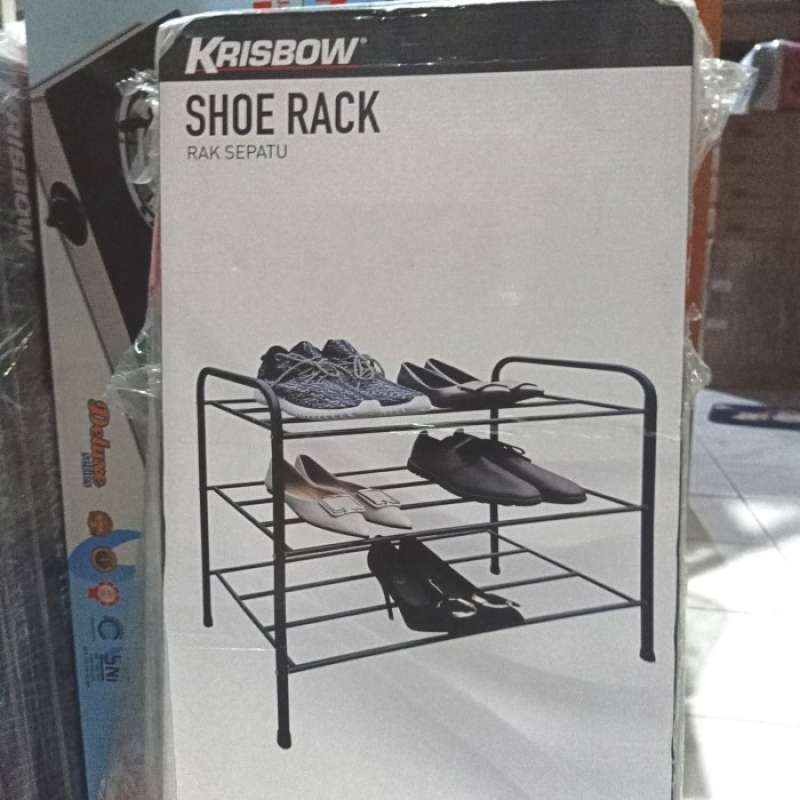 Promo Krisbow Shoe Rack Rak Tempat Penyimpanan Sepatu 3 Susun Hitam ...