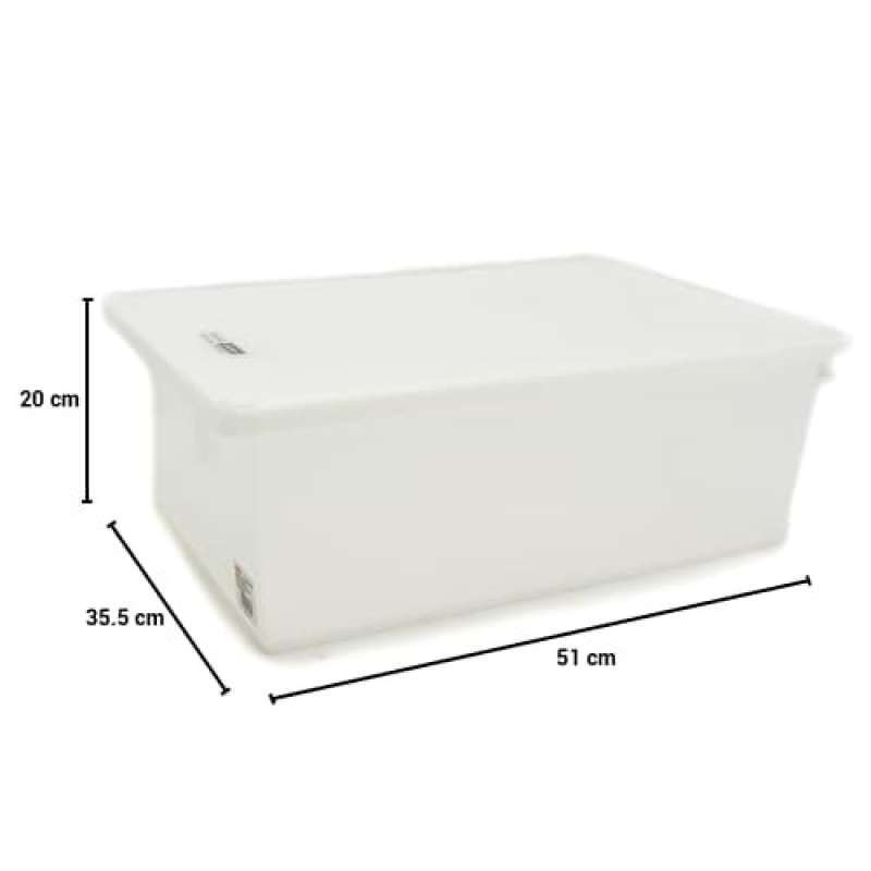 Promo Kotak Penyimpanan Storage Box Multifungsi Ukuran 51x35x20cm_Putih ...