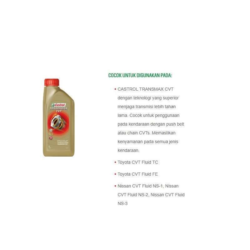 Promo Castrol Transmax Cvt (oli Transmisi Matic Cvt, 1 Liter) Diskon 25 ...