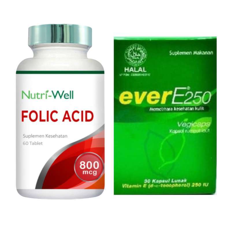 Jual PREGNANCY PACK NUTRIWELL NUTRI-WELL FOLIC ACID 800 MCG 60 TABLET ...