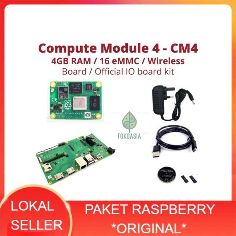 Jual Raspberry Pi Compute Module 4 - CM4 4GB RAM/16G eMMC Wireless di Seller Tokoasia - Tokoasia ...