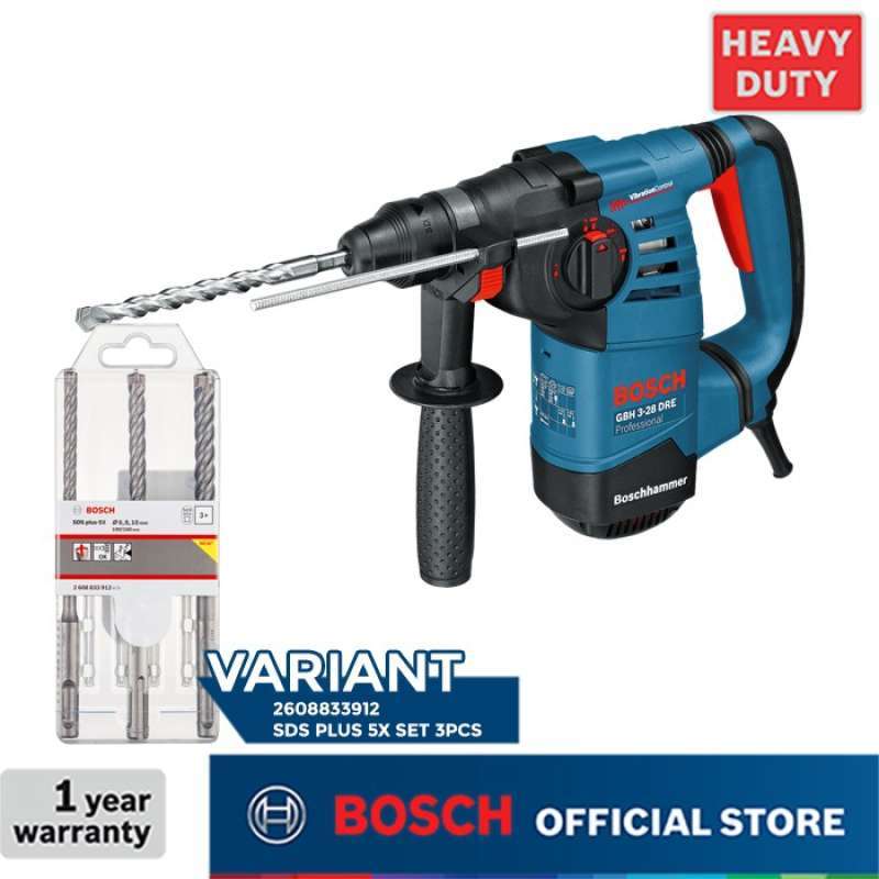 Promo Bosch Rotary Hammer / Bor Beton Listrik 28mm 800Watt GBH 3 ...