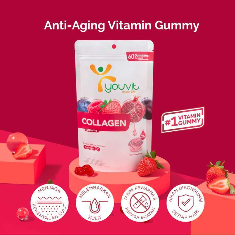 Promo Youvit Beauty Trio Vitamin Gummy - Youvit Collagen, AcNO ...