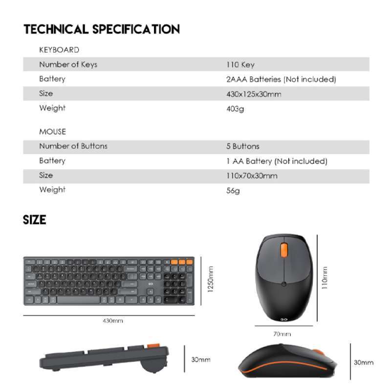 Jual Fantech Keyboard Mouse GO POP WK895 Wireless 2 in 1 Portable ...