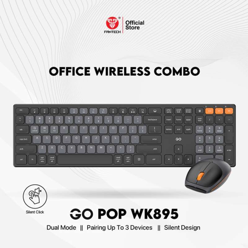 Jual Fantech Keyboard Mouse Go Pop Wk895 Wireless 2 In 1 Portable - Black Di Seller Pt ...
