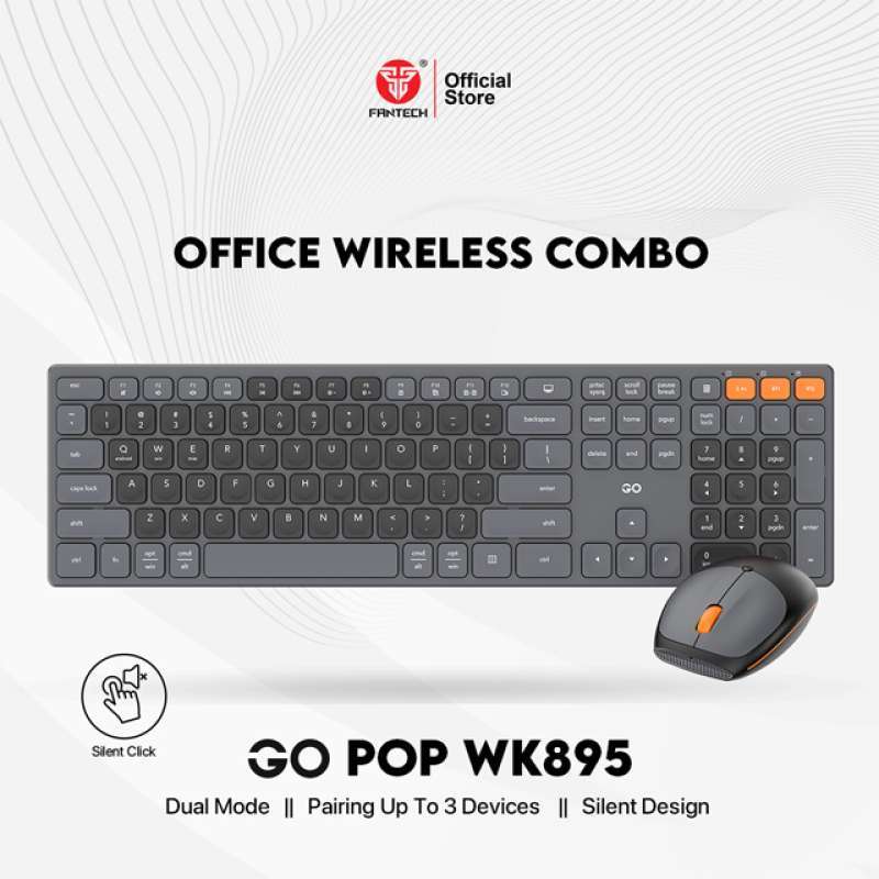 Jual Fantech Keyboard Mouse GO POP WK895 Wireless 2 in 1 Portable ...