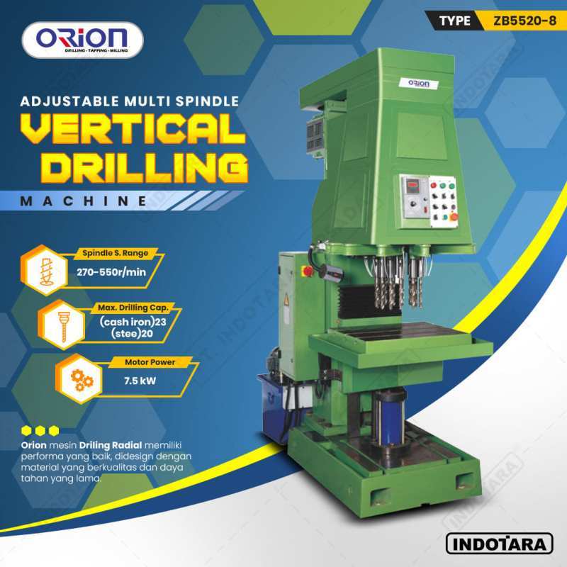 Jual ORION Adjustable Multi Spindle Vertical Drilling Machine ZB5520-8 ...