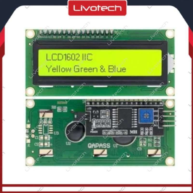 Jual LCD Display Yellow Green 16x2 I2C Character 1602 Background Layar ...