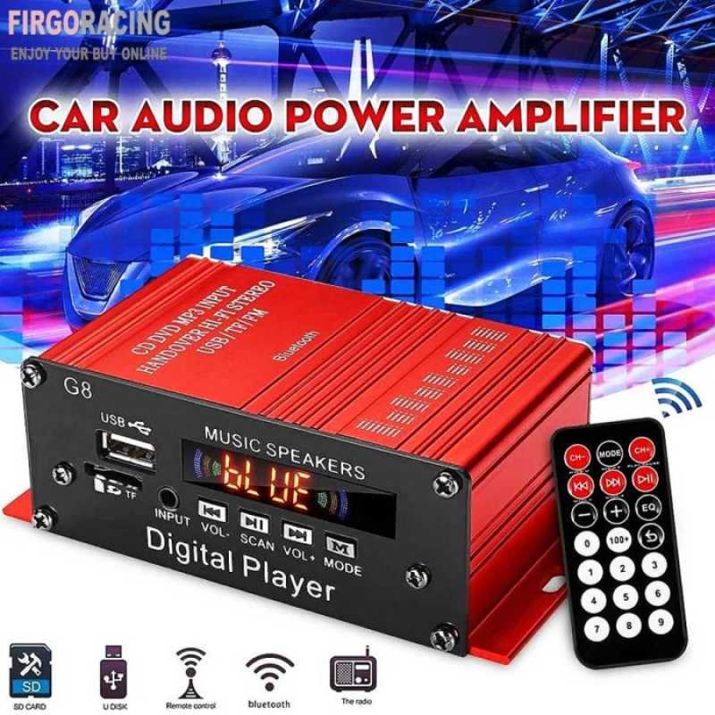 Promo Mini Amplifier Bluetooth Radio FM USB 12V 200W Remote Diskon 23% ...
