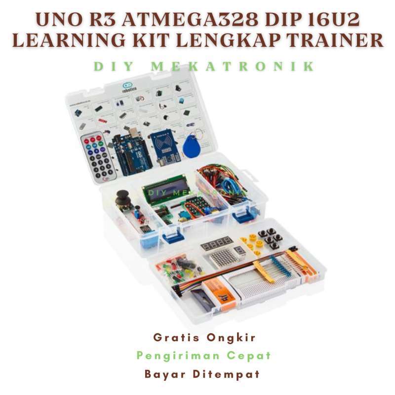 Jual Kit Arduino Uno R3 Atmega328 Dip 16u2 Learning Kit Lengkap Trainer Belajar Pemula Advance