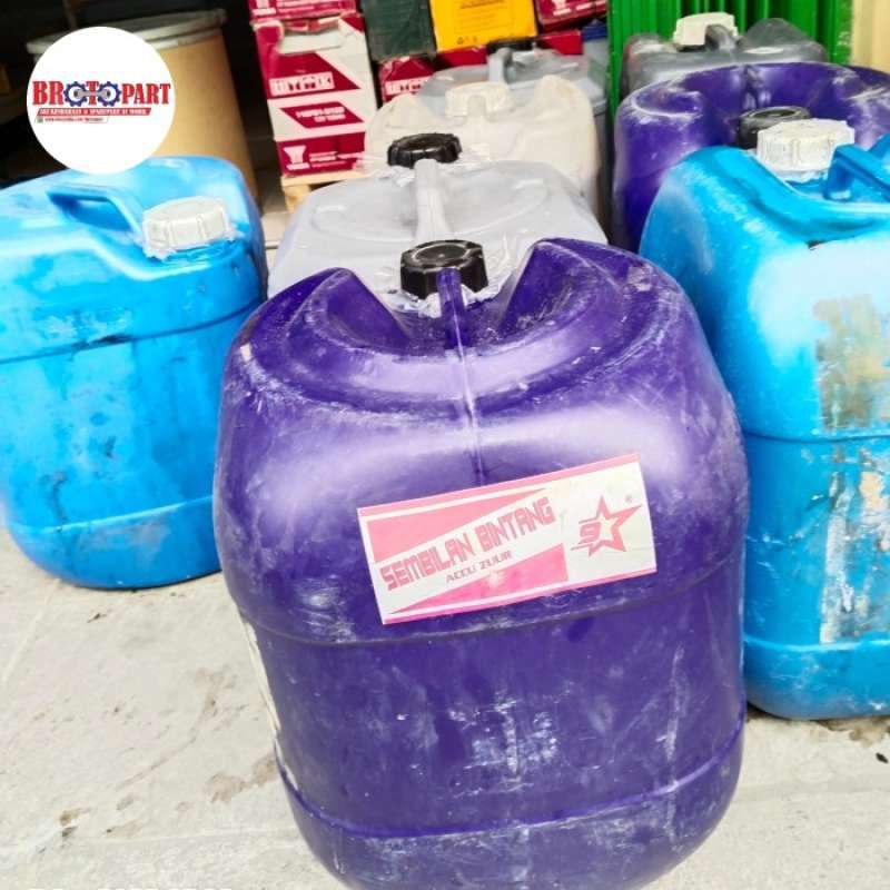 Promo Air Accu Aki Zuur Tutup Merah Kemasan Jerigen Galon isi 20 Liter ...