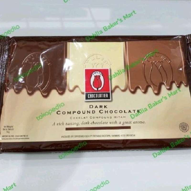 Jual Tulip Coklat Batang Dark Chocolate Compound Repack 200 Gr Di