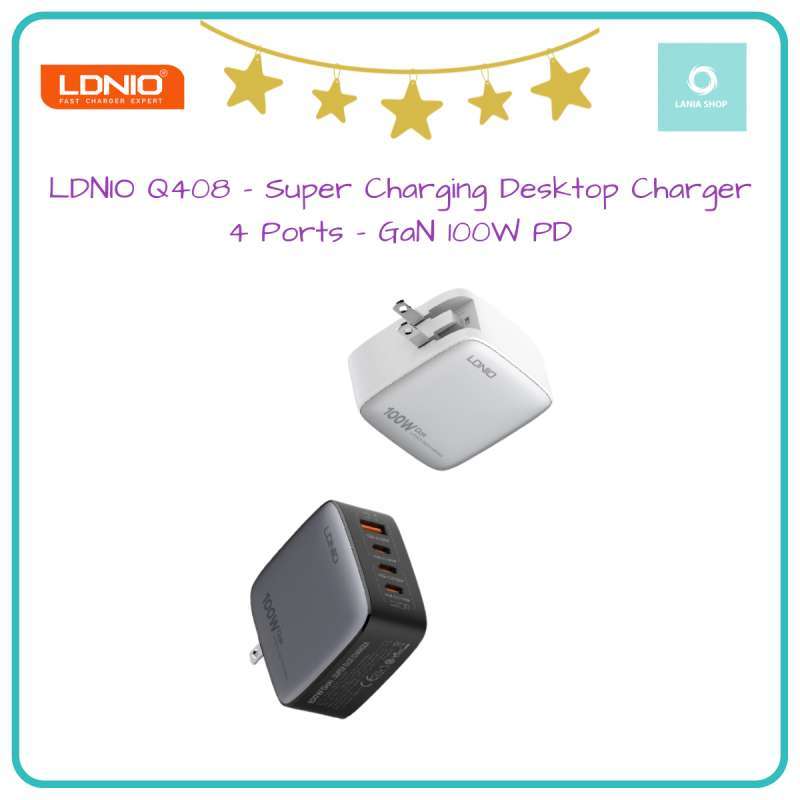 Promo Ldnio Q408 - Super Charging Desktop Charger 4 Port - Gan 100w Pd ...
